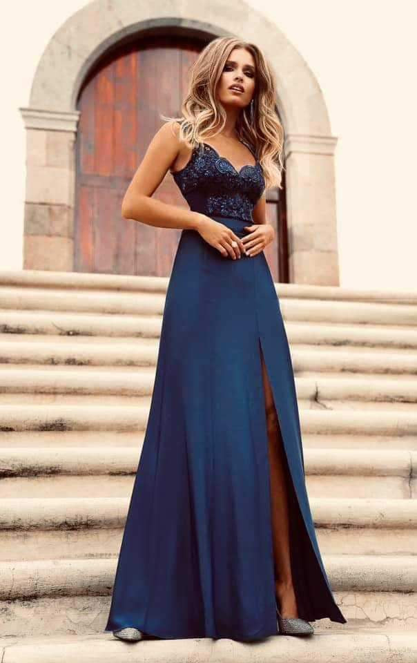 Lace Top A Line Leg Split Maxi Dress – Vivi-Lu European Fashion ...